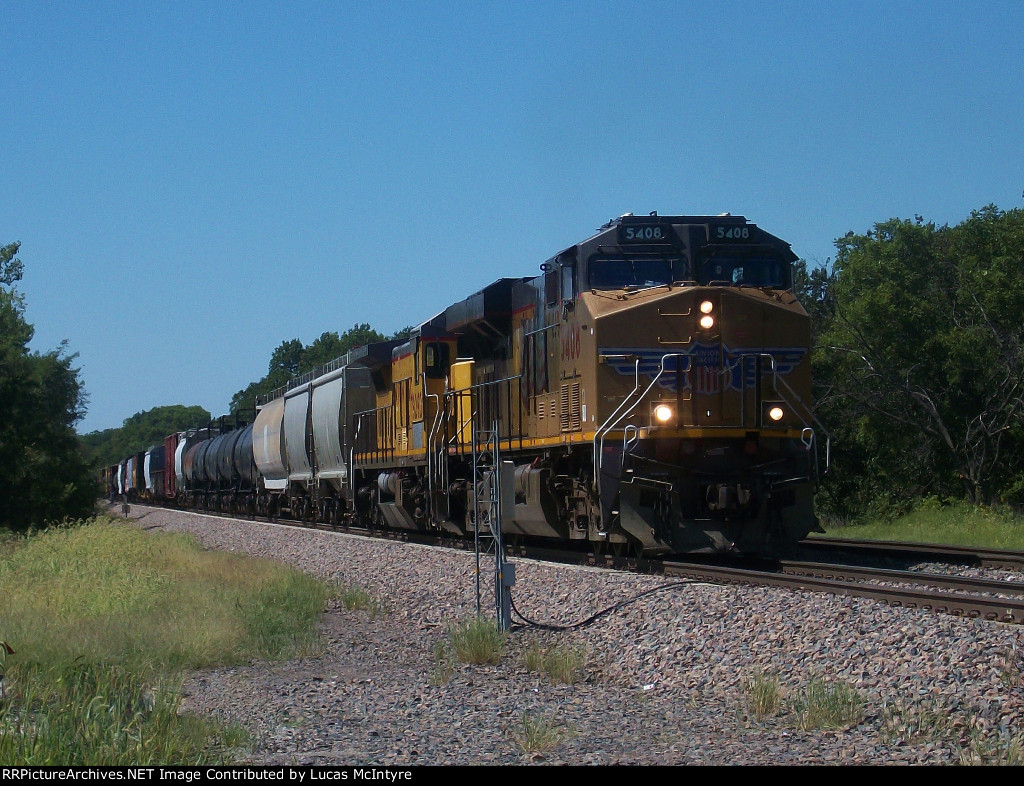 UP 5408 eastbound UP manifest train